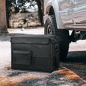 BougeRV 37 Quart Insulated Protective Cover, 12 Volt Portable Refrigerator Cover E35 Fridge, Portable Refrigerator Bag for Dual Zone Refrigerator (Refrigerator NOT Included)