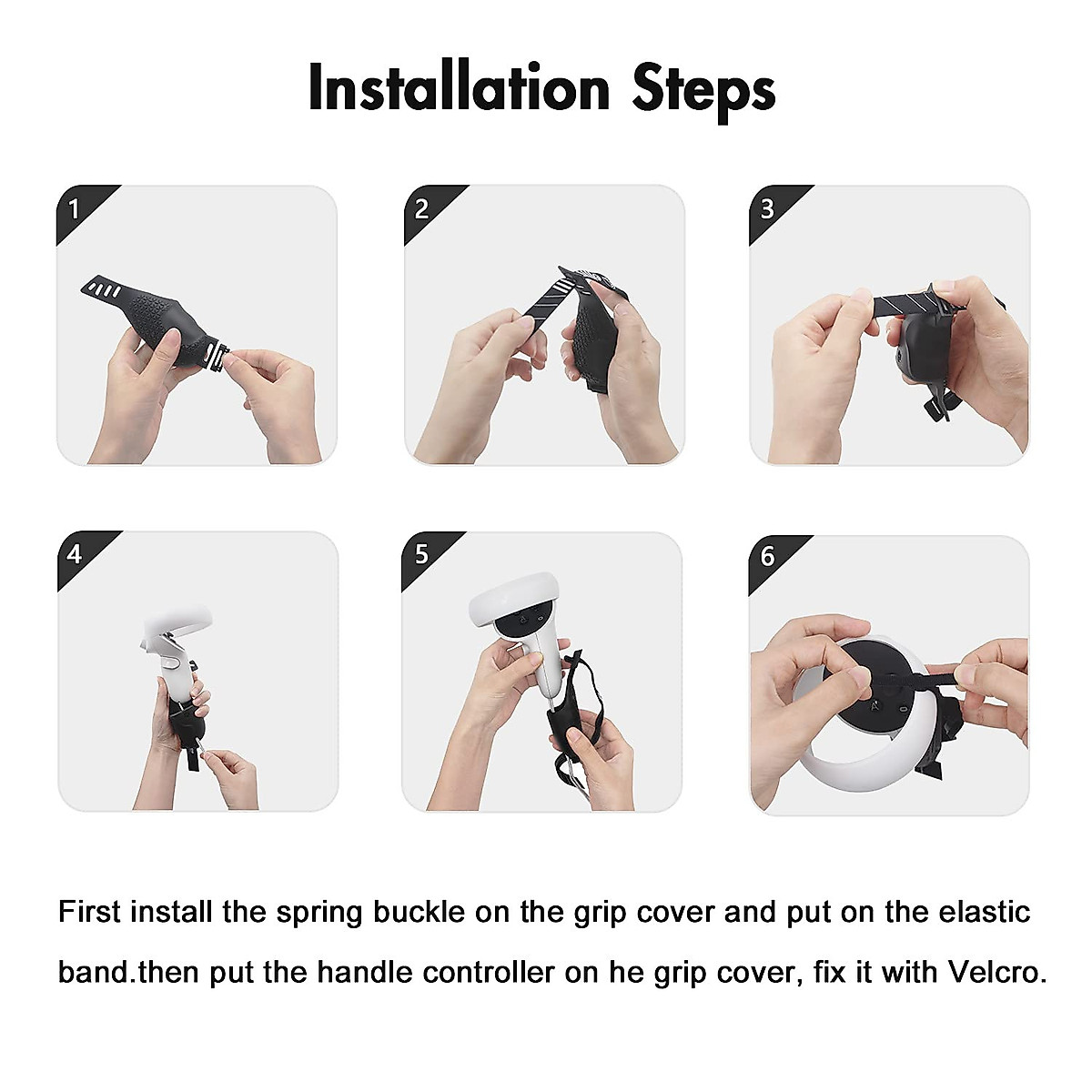 AMVR Touch Controller Grip Cover, for Meta/Oculus Quest, Quest 2 or Rift S Accessories,with Anti-Throw Straps and Handle Protective Sleeve,Made of Premium Material, Comfortable Feel, Easy Installation