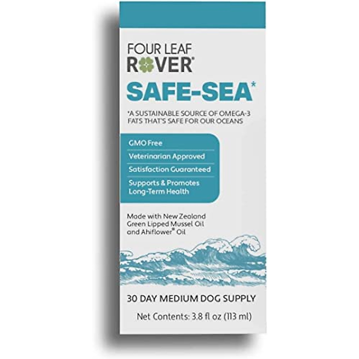 Four Leaf Rover: Safe-Sea Premium Fatty Acids - Omega-3 for Dogs - New Zealand Green-Lipped Mussel Oil for Joint Support - 11 to 45 Day Supply, Depending on Dog’s Weight - Vet Formulated