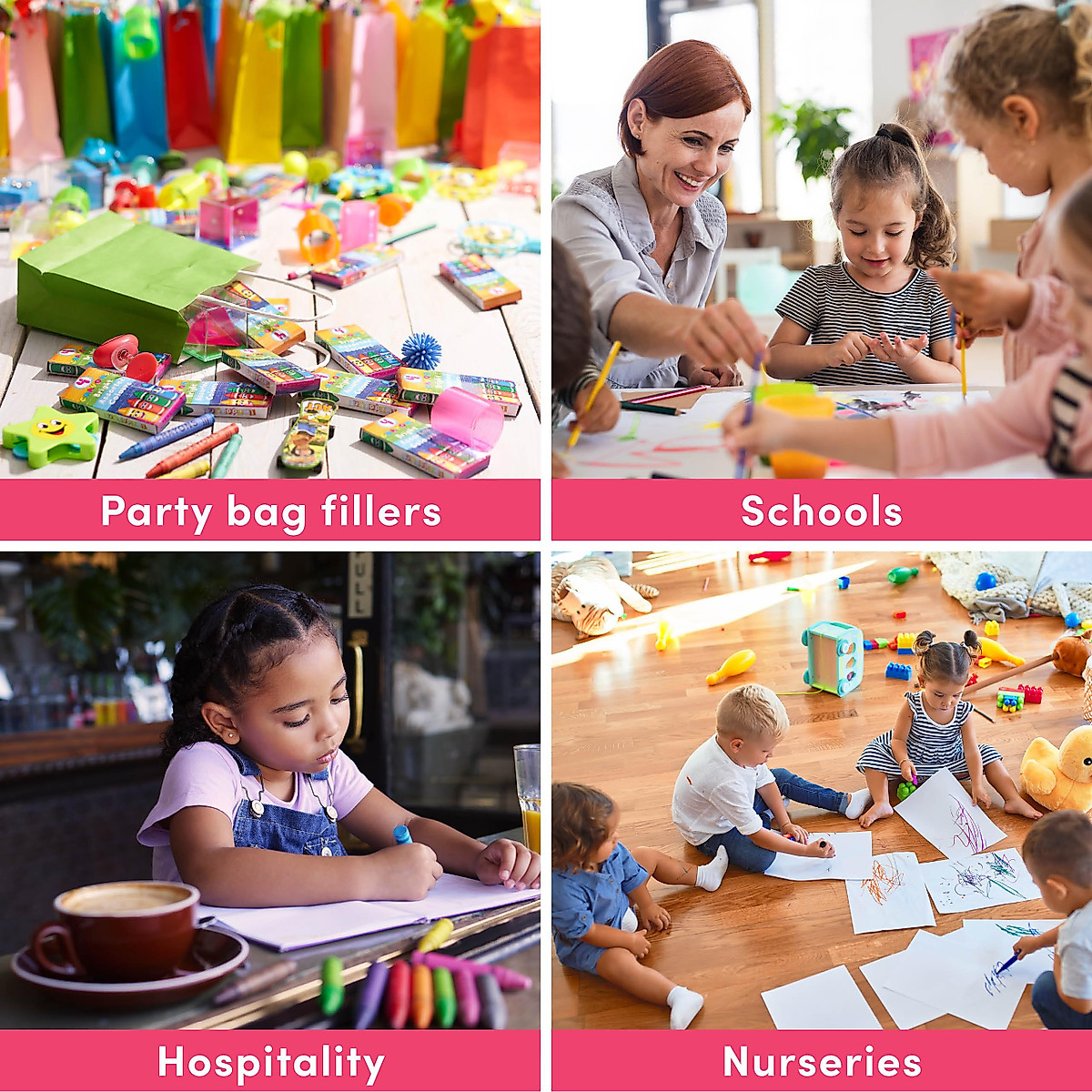 THE TWIDDLERS 144 Boxes of 4 Packs Mini Crayons in Bulk (Total 576) - School & Classroom Kids Coloring Activity, Crayon Party Favors for Kids & Toddlers, Goody Party Bag Fillers, Restaurants