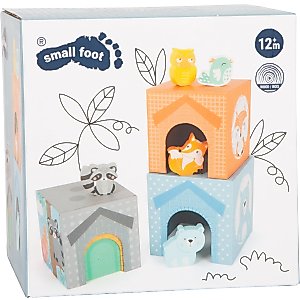 Pastel Animals Stacking Tower by Small Foot – Nesting and Stacking Cups – Building Blocks Develop Fine Motor Skills – Classic 10 Piece Educational Game for Toddlers – Ages 12+ Months
