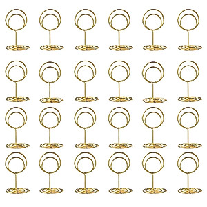 Toncoo 24 Pcs Premium Gold Table Number Holders, 24 Pcs Place Cards with Gold Foil Border, and 100 Pcs White Table Cards, for Centerpieces, Wedding, Party, Birthday