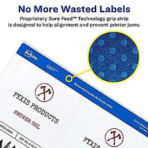 Avery Printable Blank Rectangle Labels, 3.5" x 4.75", White, 32 Customizable Labels (22827)