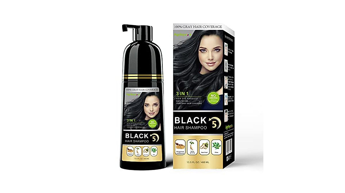 Hair Dye Shampoo 3-in-1 Black Hair Color, 30-Day Semi-Permanent