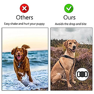 Airtag Dog Collar Holder(2 Pack) for Apple Airtag Dog Tracker Holder Anti-Lost Silicone Air Tag Holder Case Compatible with Cat Dog Collars (2xBlack)