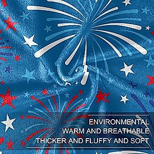 susiyo Patriotic Blue Fireworks Throw Blanket 50x60 inch Soft Lightweight Decor Sofa Couch Blanket