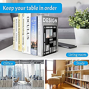 Bookends,Book Ends for Shelves,Bookends for Heavy Books, Book Holder,Metal BookEnd Supports 1pair