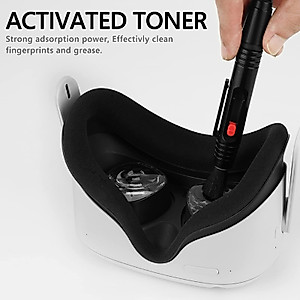Geekria 2 Pack Clean VR Lens Cleaning Pen Compatible with Meta Q 3/Q 2/Q Pro/Vision Pro/PSVR 2 and More, Remove Fingerprints Dust Grease Reduce Fog to Clean Augmented & Virtual Reality