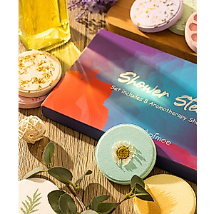 Aofmee Shower Steamers Aromatherapy - Pack of 8 Shower Bombs with Essential Oils for Relaxation, Christmas Gifts Birthday Gifts for Women and Men, Stress Relief and Luxury Self Care Shower Bath Bombs