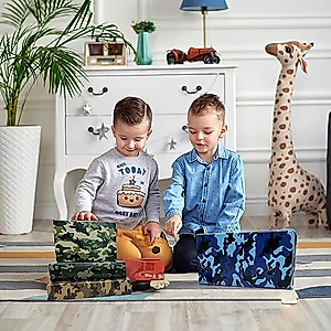 Dtiafu Camo Wrapping Paper for Men Boys Kids - Army Wrapping Paper for Birthday Veterans Day - 4 Style Green Blue Camouflage Gift Wrap - 20 X 28inch Per Sheet(8 Sheet Folded Flat)