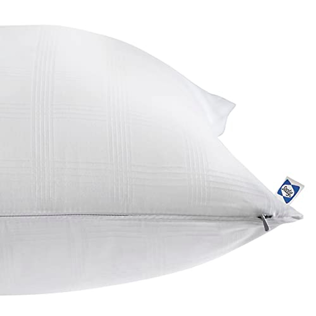 Sealy Clean Luxury 100% Cotton Zippered Encasement Stain Release Pillow Protector- King Size- 2 Pack