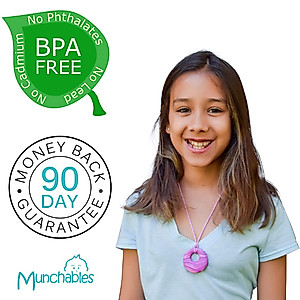 Munchables Scribbles Sensory Chew Necklace – Chewy Fidget Toy for Adults, Teens, Boys and Girls (Navy)