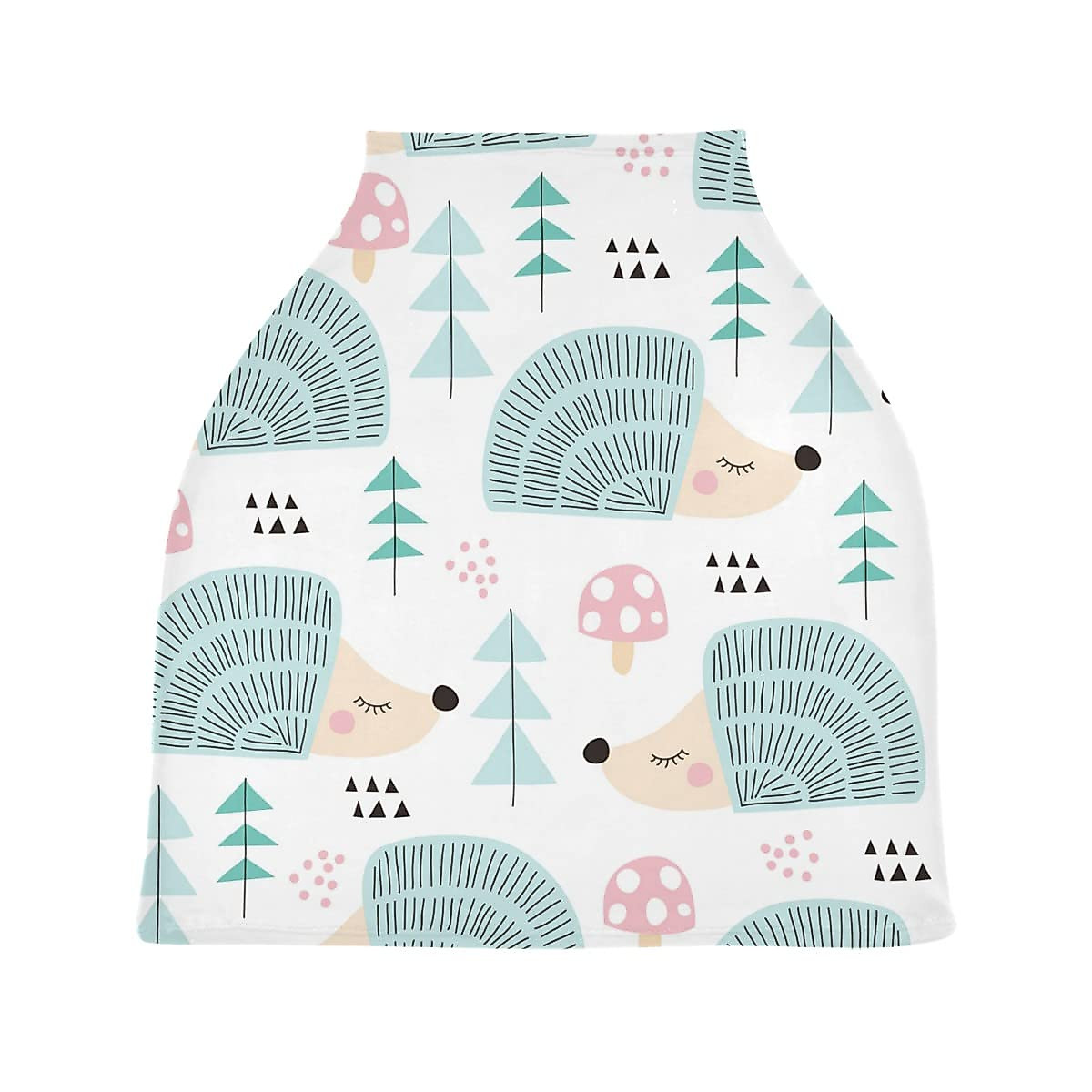 Nursing Cover Breastfeeding Soft Carseat Canopy Cute Hedgehog Multi Use for Baby Car Seat Covers Canopy Shopping Cart Cover Scarf Light Blanket Stroller Cover