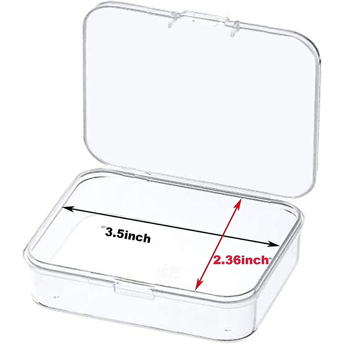 MFDSJ 6 Pcs Mini Plastic Storage Containers Box with Lid, 3.5x2.4 Inches Clear Rectangle Box for Collecting Small Items, Beads, Game Pieces, Business Cards, Crafts Accessories