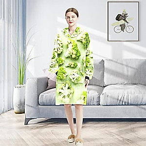 Vegetable Plant Broccoli Wearable Blanket Hoodie,Oversized Hooded Blanket Sweatshirt