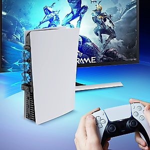 NexiGo PS5 Accessories Cooling Fan [Auto On/Off] with LED Light, for Both Disc and Digital Editions, Efficient Cooling System, Compatible with Horizontal Stand For Gaming Console