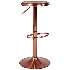 Flash Furniture Madrid Series Adjustable Height Retro Barstool in Rose Gold Finish