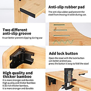Toilet Stool,Poop Stool,Omlcines Foldable Bathroom Potty Stool for Adults, Portable Squat Potty Stool with Non-Slip Mat for Adult Children