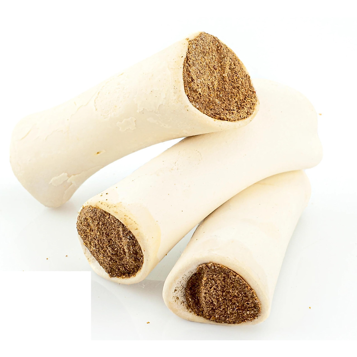 MPP Stuffed Peanut Butter 6 Inch Shin Dog Bones Refillable Nutritious Dental Chew (10 Bones)