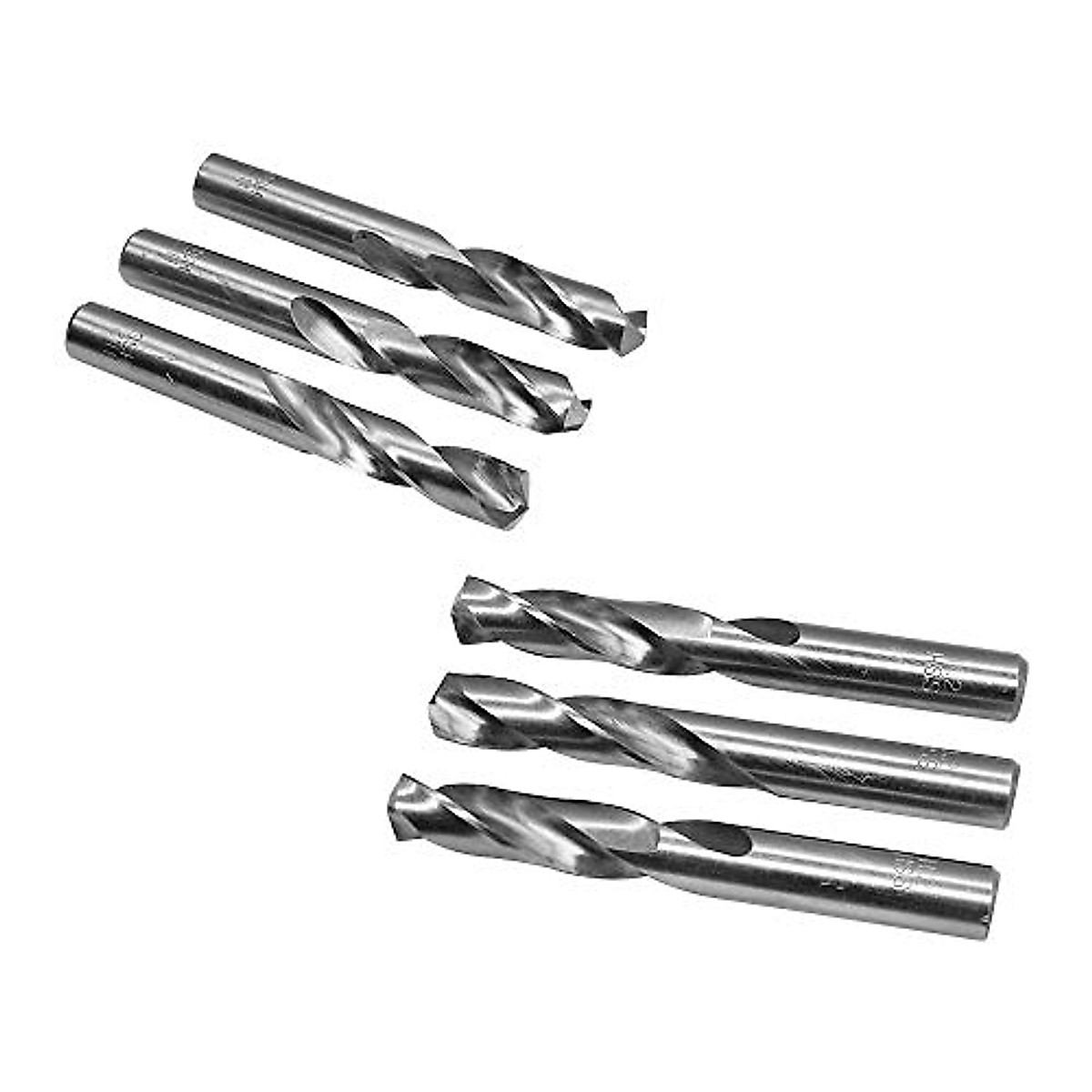 6 Pc 9.3mm HSS Screw Machine Drill Bits High Speed Steel Twist Straight Shank Flute