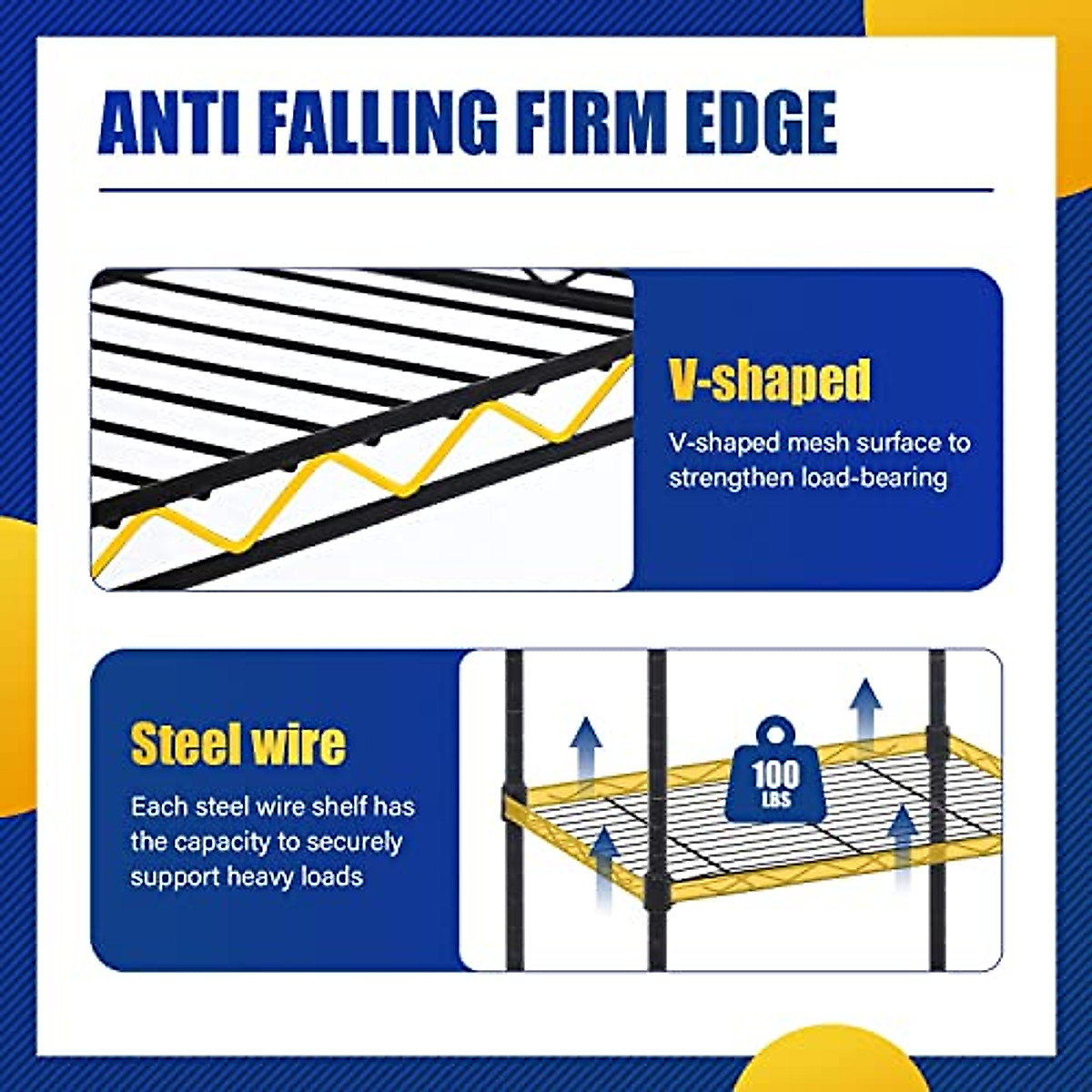 Heavy Duty 5/6 Tier Wire Shelving Unit Adjustable Storage Rack on Wheels 6000 Lbs Weight Capacity Metal Shelves Space Saving Wire Shelf (Black, 600 Lbs (11.8" D x 16.7" W x 63.6" H))