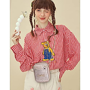 Cute Crossbody Purse for Teen Girls Sparkly Cat Purse and Small Crossbody Bags for Women Gift with Chain Strap