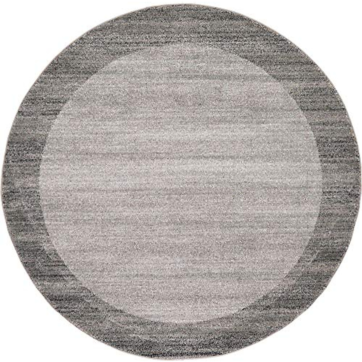 Unique Loom Del Mar Collection Area Rug-Transitional Inspired with Modern Contemporary Design, 6' 0 x 6' 0 Round, Light Gray/Beige