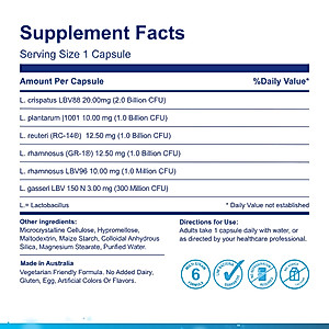 Life-Space Probiotic for Women, Support Healthy Vaginal Microflora & Comfort, BV & VVC Infection Treatment, Urinary Tract Health, Lactobacillus rhamnosus, 6.3 Billion CFU, Multi Strain - 60 Capsules