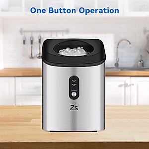 ACONEE Nugget Ice Maker Countertop with Soft Chewable Ice, Portable Ice Maker with Self-Cleaning, One-Key Operation, 33Lbs/24Hrs, Compact Ice Maker with Ice Scoop/Basket for Home/Kitchen/Office/Bar