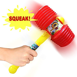 ArtCreativity Giant Squeaky Hammer, Jumbo 17 Inch Kids’ Squeaking Hammer Pounding Toy, Clown, Carnival, and Circus Birthday Party Favors, Best Gift for Boys and Girls Ages 3 Plus