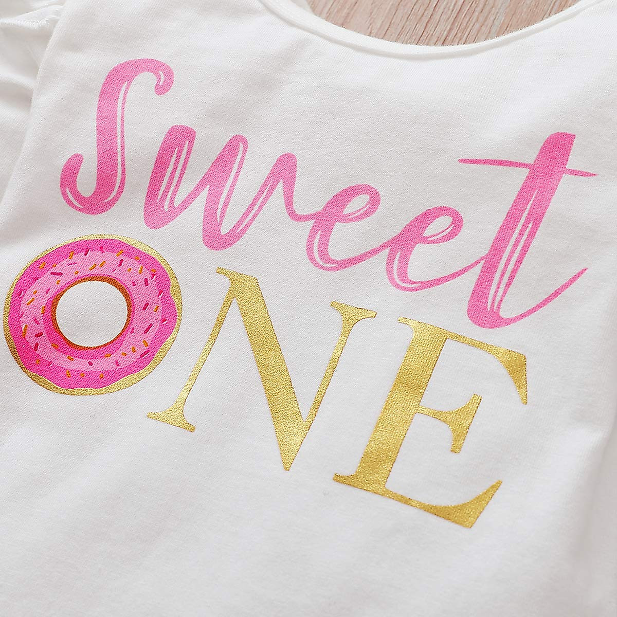 Baby Girls One Year Old Birthday Clothes Denim Jeans Outfits with Headband (White-Long,12-18 Months)