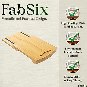 FabSix Bamboo Kitchen Appliance Slider for Counter - Small Appliance Slider - Under Cabinet Sliding Tray for Counter - Sliding Tray for Coffee Maker, Appliance Sliders for Kitchen Appliances.