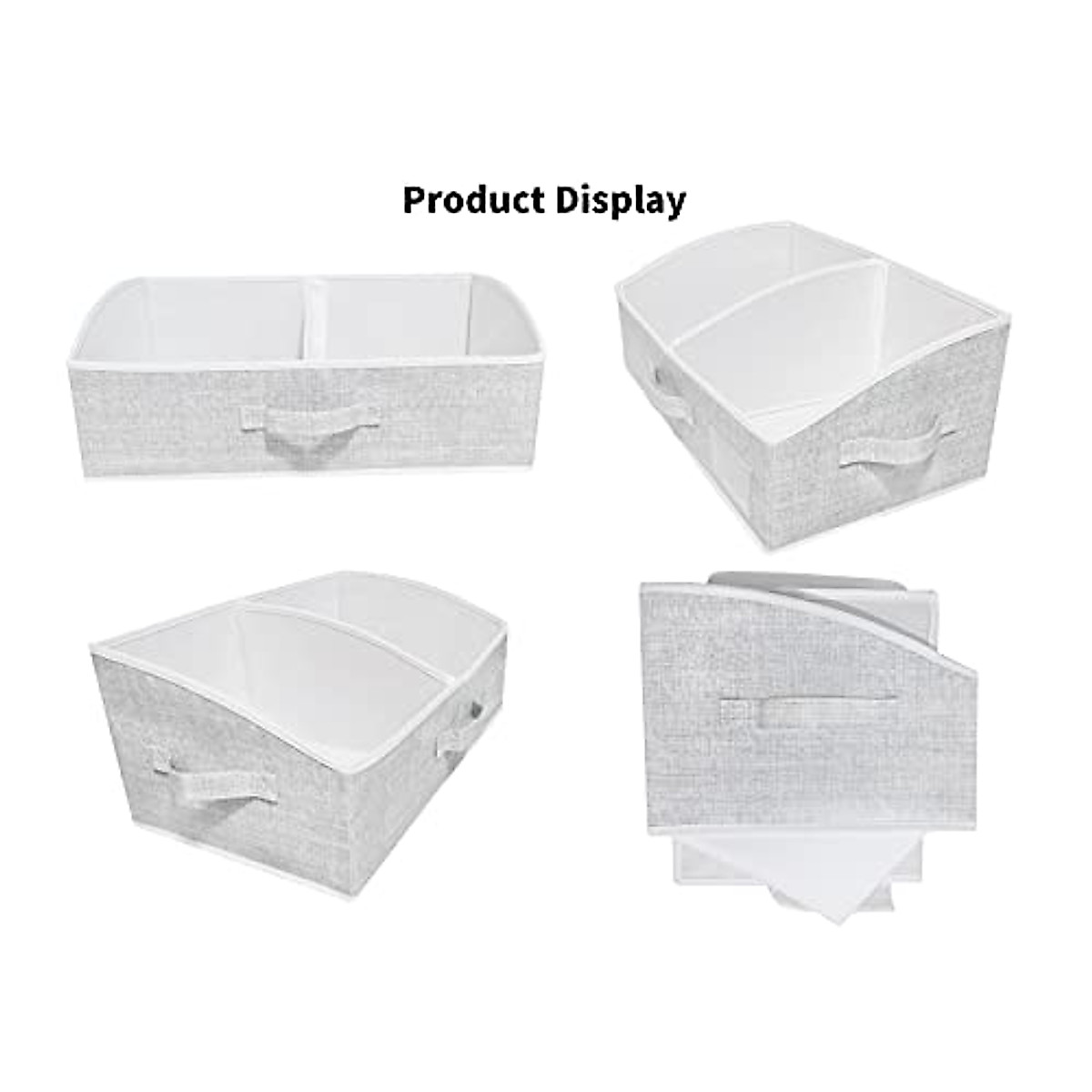 UNAMAX 3 Packs Closet Storage Bins - Trapezoid Large Storage Box - Foldable Fabric Baskets for Organizing Clothes - Baby Toiletry, Toys, Towel, DVD, Book (Grey, 20 x 11.2 x 8.3 inches)