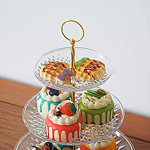 Artliving Acrylic Clear 3-Tier Cupcake Stand Cake Stand Dessert Stands Plate Tea Party Serving Platter Display Tower