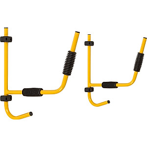 Suspenz Kayak Folding Storage Rack, Wall Hangers, Hooks, Indoor & Outdoor Use, Weight Capacity 75 lbs, Yellow, (12-8601)