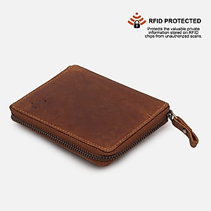 ALPHAHIDE Genuine Leather Wallet for Women - RFID Blocking Ladies Wallet - Zip-Around Ladies Purse - Credit Card Holder - Coin Pocket