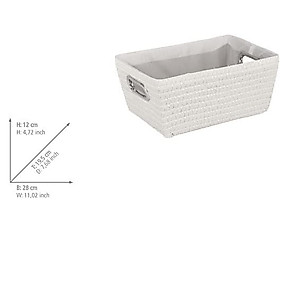 WENKO Storage Chromo White-Bathroom Basket, 28 x 19.5 x 12 cm