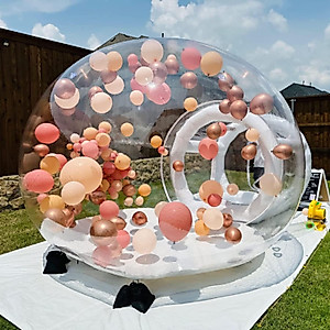Inflatable Bubble House with 750w Blower, 550w Hand Pump, JJZZHG Bubble Tent 10FT Waterproof Transparent Dome 6FT Tunnel for Children's Party, Home Party, Malls, Parks Event Exhibition