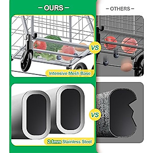 winkeep Newly Released Grocery Utility Flat Folding Shopping Cart with 360° Rolling Swivel Wheels Heavy Duty & Light Weight Extra Large Utility Cart