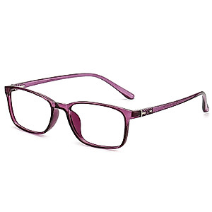 ANRRI Non Prescription Glasses for Men Clear Lens Classic Square Purple Frame Eyewear Women