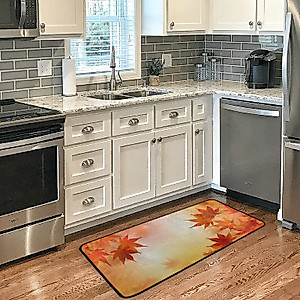 Thanksgiving Day Rugs Thanksgiving Autumn Leaves Golden Maple Rugs for Kitchen Bathroom Christmas Decorative Doormat Small Carpet Mat 39 x 20 inch