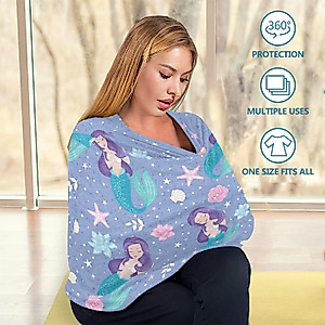 Nursing Cover Breastfeeding Scarf Mermaid- Baby Car Seat Covers, Infant Stroller Cover, Carseat Canopy(193)