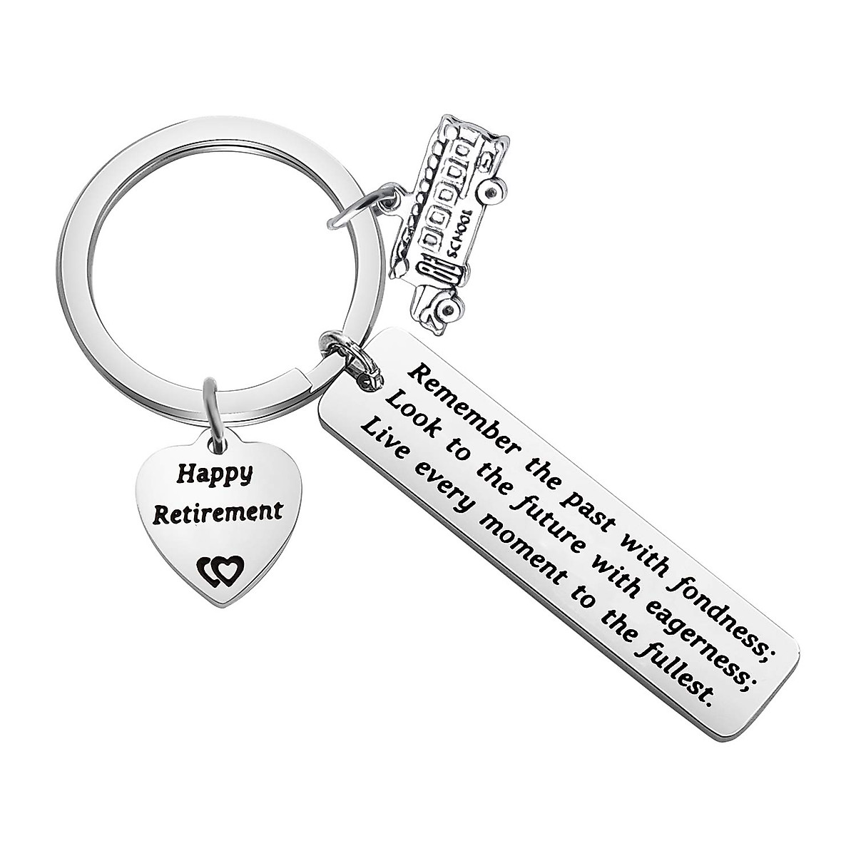 FUSTMW Thank You Gift for School Bus Driver Keychain Appreciation Gift End of The School Year Gift (School Bus Driver Retirement gifts)