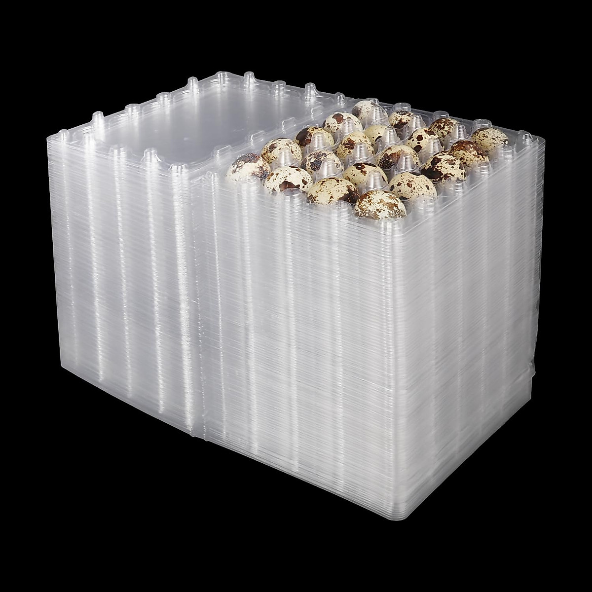 KUKLIPJIM 150 Pack Quail Egg Cartons, Clear Plastic Quail Egg Trays, Holds up to 20 Quail Eggs Securely - Your Ultimate Small Eggs Carton Holders for Bulk Storage and Display
