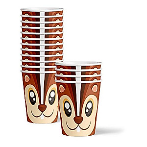 Squirrel Birthday Party Supplies Set Plates Napkins Cups Tableware Kit for 16