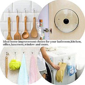 Wall Hooks 20lb(Max) Transparent Reusable Seamless Hooks,Waterproof and Oilproof,Bathroom Kitchen Heavy Duty Self Adhesive Hooks (20 Transparent)
