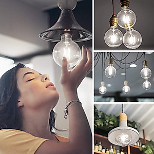 Ascher Vintage G25 LED Globe Light Bulbs, 60 Watt Equivalent, Daylight White 4000K, 750LM, Non-Dimmable, G25 Glass Edison Style for Bathroom Makeup Mirror, Medium E26 Base, Pack of 4