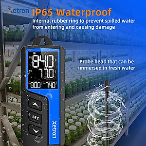Xetron Temperature and Humidity Controller 110V 10A Digital Humidistat Thermostat Controller Pre-Wired Outlet for Fan Seed Fermentation Reptiles Heater, STC-1000ProTH NoAPP