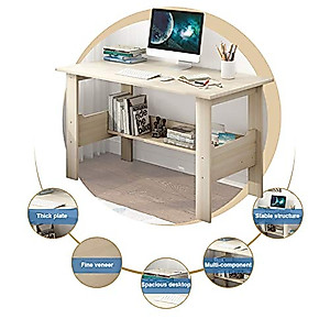 Computer Desk,Home Office Computer Desk, Indoor Laptop Office Desk Study Table Desktop Home Desktop Computer Desk Bedroom Laptop Study Table Office Desk Workstation (Maple Cherry Color)