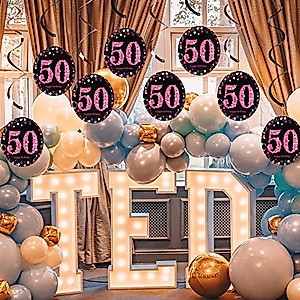 Birthday Hanging Swirls Decorations,Happy 50 Year Old Birthday Swirls Supplies,50th Hanging Swirl Decor,Birthday Party Rose Gold Hanging Swirls Ceiling Decorations Shiny Foil Swirls